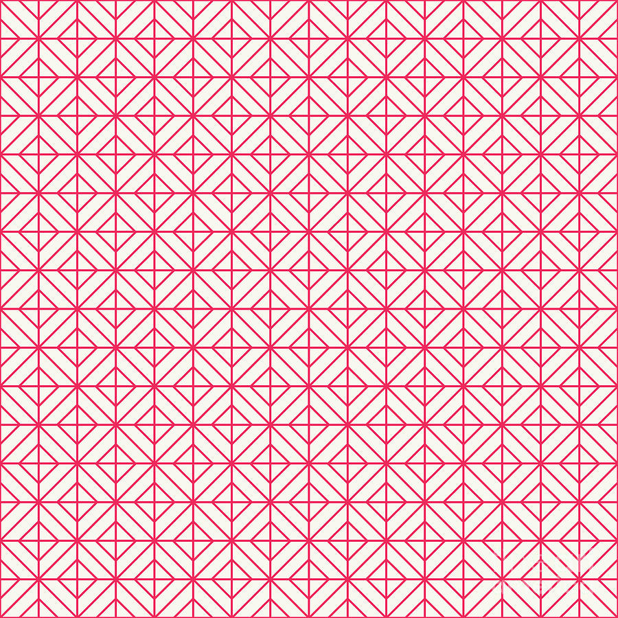 Diamond On Isometric Grid Pattern In Eggshell White And Ruby Pink n ...