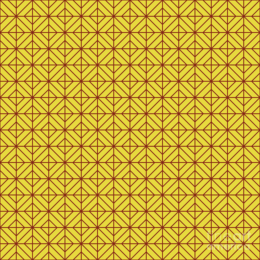 Diamond On Isometric Grid Pattern In Golden Yellow And Chestnut Brown n ...