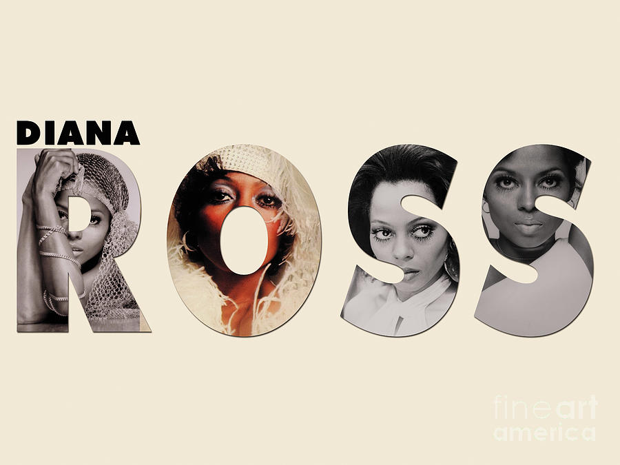 Diana Ross Vintage Inspired Word Art Collage Design Digital Art by GnG ...