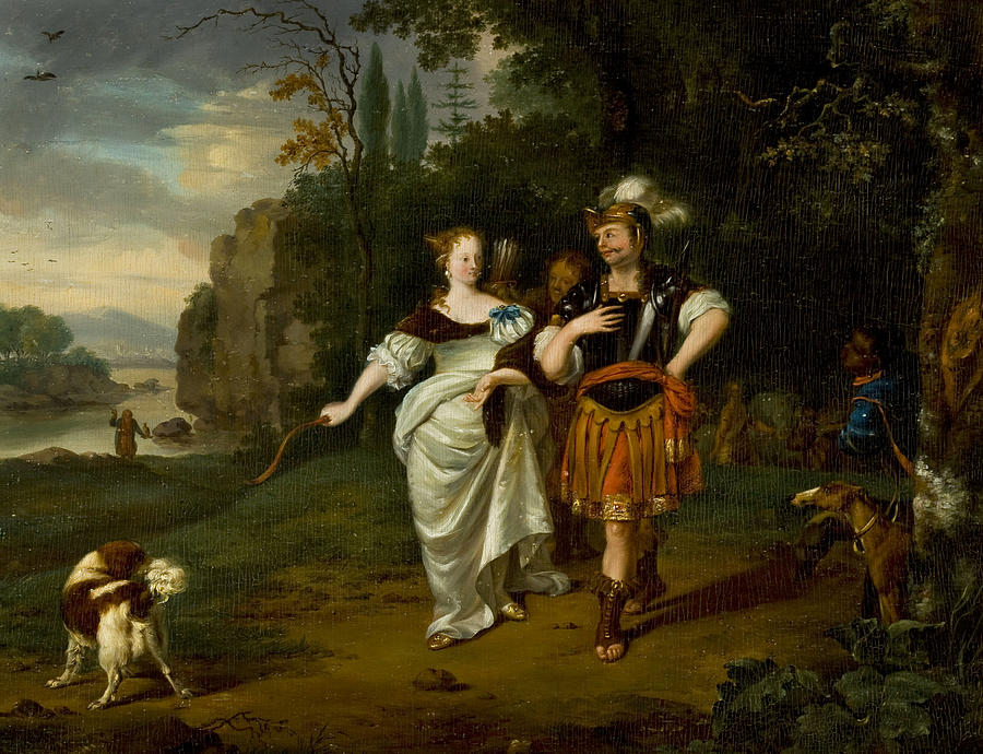 Dido and Aeneas hunting Painting by Ary de Vois - Fine Art America
