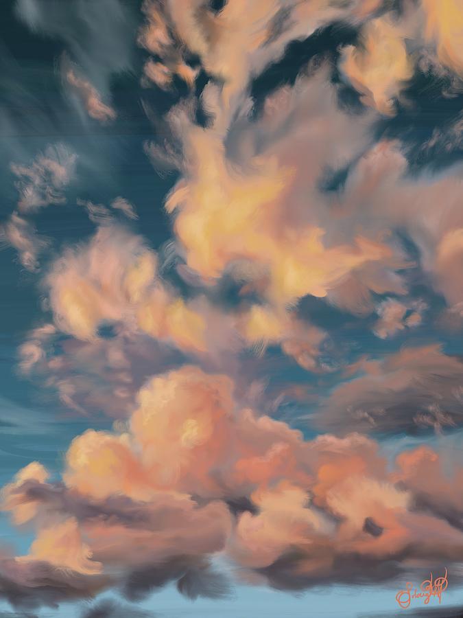 Digital Cloud Study 2 Painting by Solveig Inga - Pixels