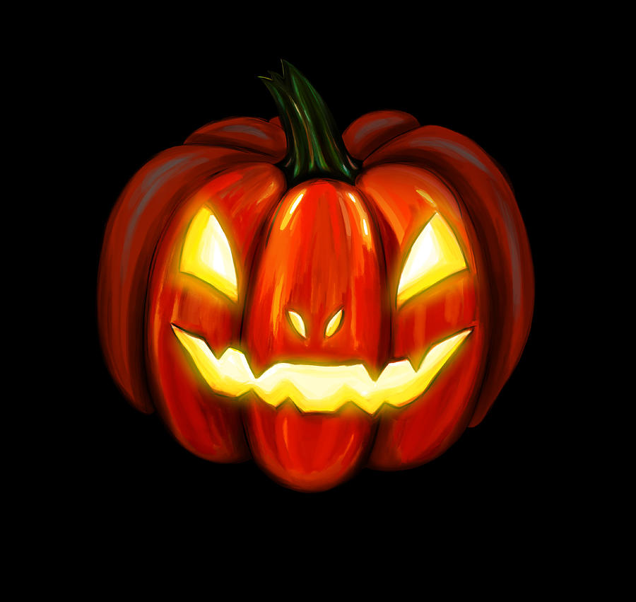 Digital drawing of Halloween pumpkin. Digital Art by Josephine Popova ...