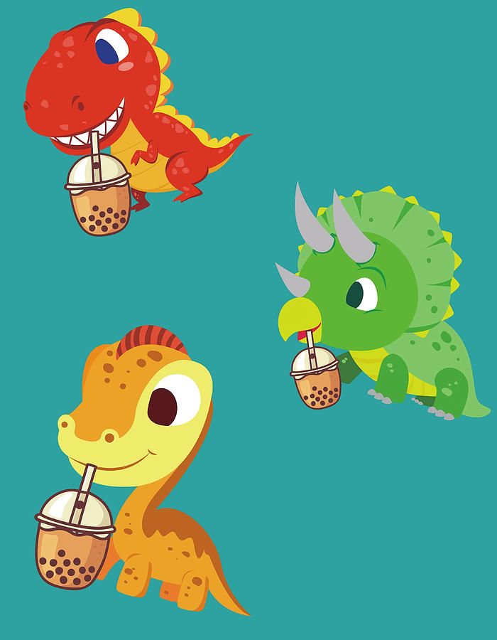 Dino Boba Pack Poster funny Painting by Morgan Joel | Fine Art America