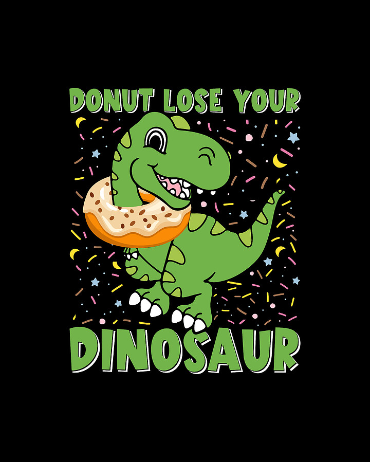 Dinosaur Donut Sprinkles Green T-Rex Dino Digital Art by Heidi Joyce ...