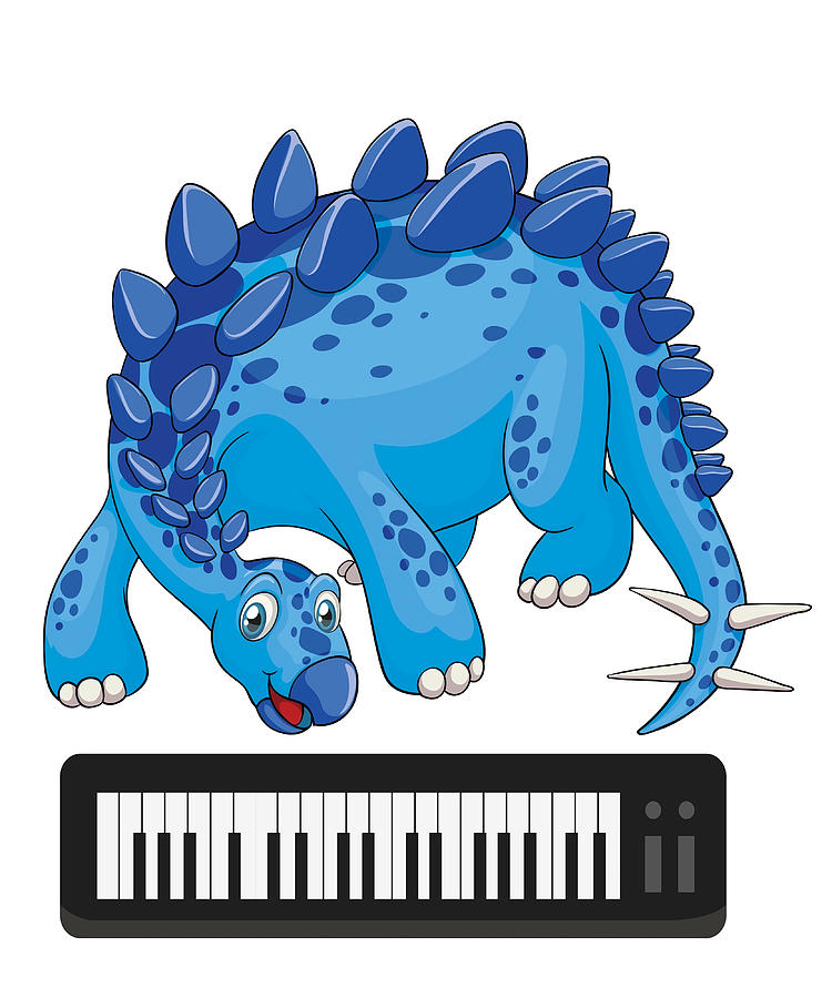 Dinosaur Playing Piano Funny Good Dinosaur Piano Painting by Clark ...