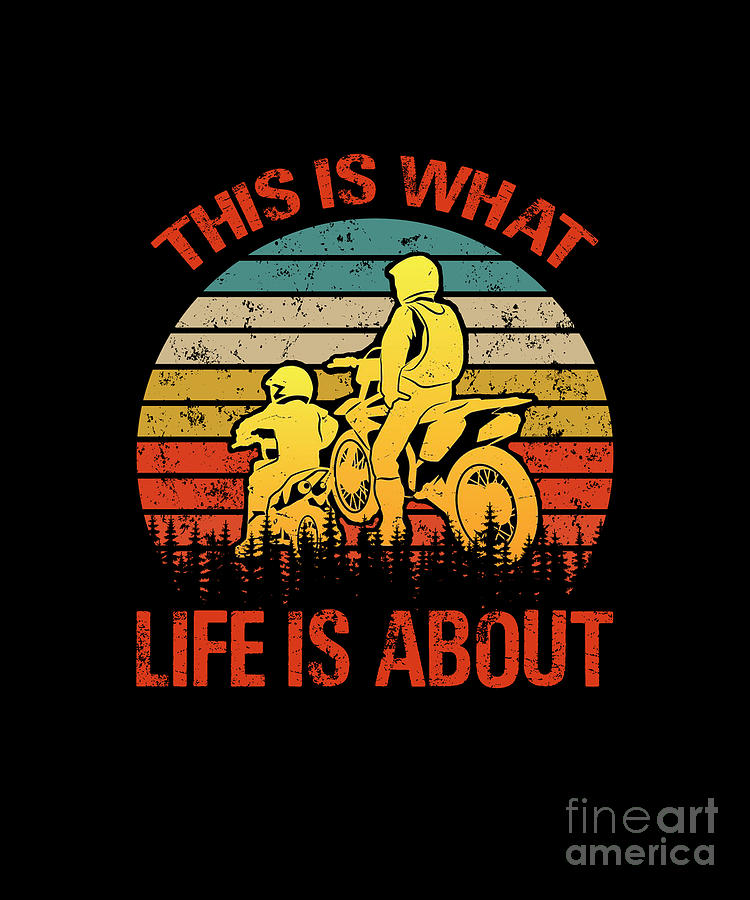 Dirt Bike Dad Motocross Motorcycle FMX Biker Father and Kids Digital Art by DH Bubble - Fine Art ...