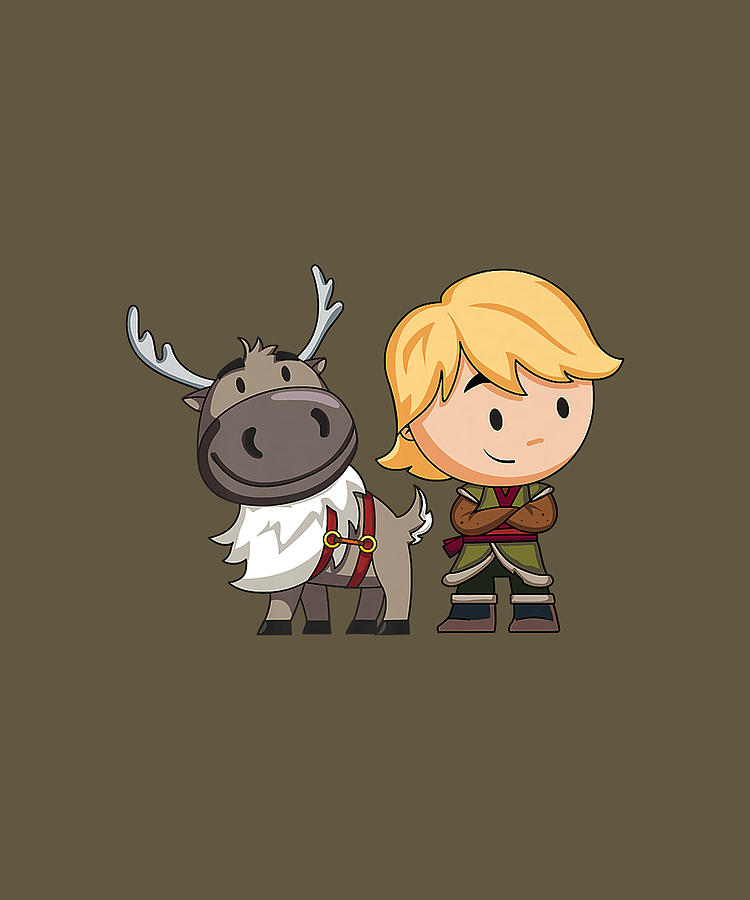 Disney Frozen 2 Sven And Kristoff Chibi Art Premium Digital Art By Ras Kira
