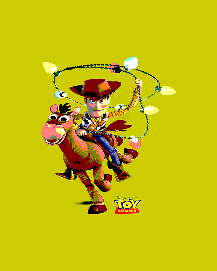 Disney Pixar Toy Story Woody Bullseye X Mas Light Digital Art by Jose ...