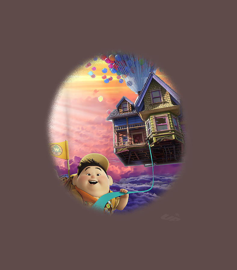 Disney Pixar Up Russell House Cloud Portrait Graphic Digital Art By