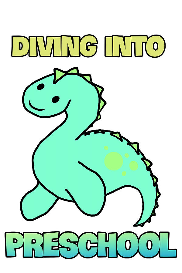 Diving into preschool Cute Dinosaur Backtoschool Painting by Jake ...