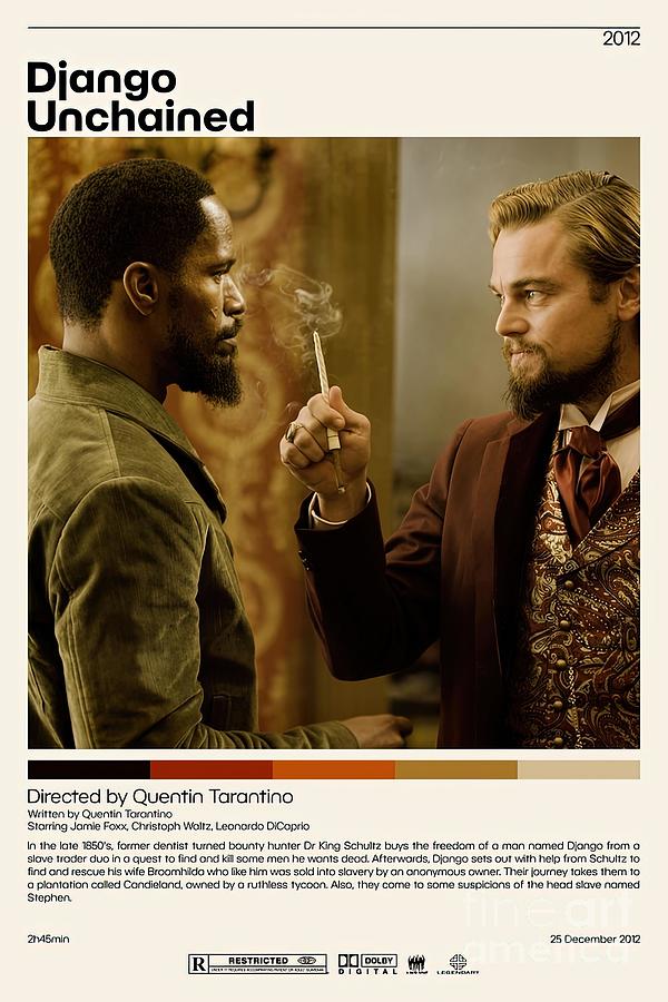 Django Unchained Quentin Tarantino Minimalist Painting by Walsh Charles ...