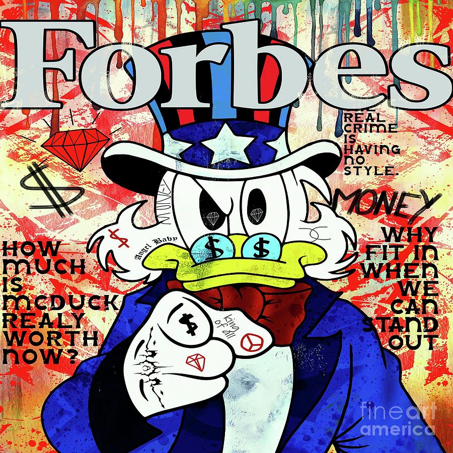 Donald Duck Forbes Pop Art Digital Art by Tran Long - Pixels Merch