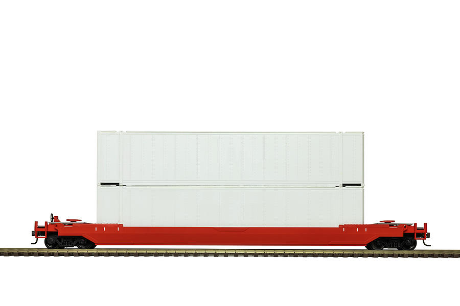 Double Stack Intermodal Car Model Red 1 Photograph by John Brueske - Pixels