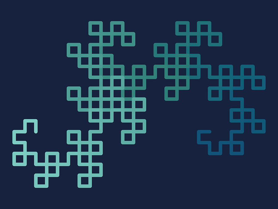 Dragon Curve Fractal 8 Steps Gradient Painting by Butler Morris | Fine ...