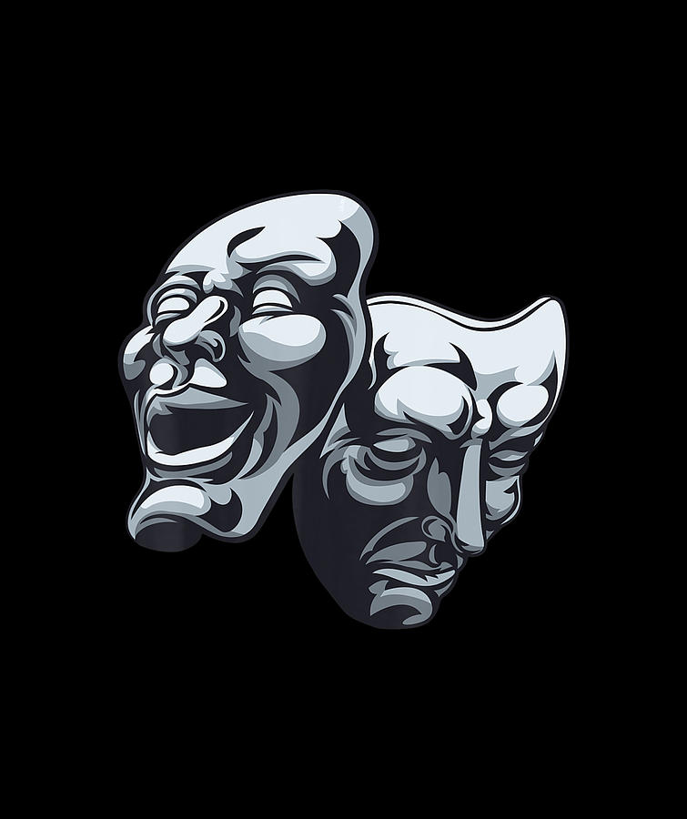 Drama Theater Masks Comedy And Tragedy Digital Art by Huong Le - Pixels