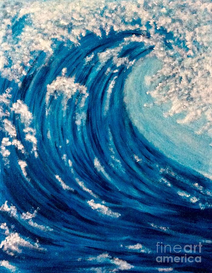 Dramatic wave Painting by Natalia Wallwork | Fine Art America