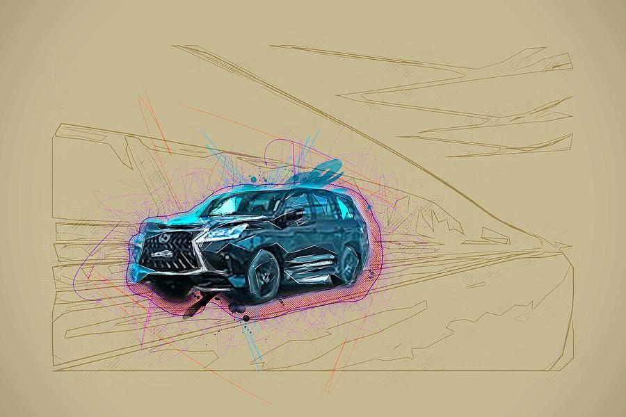 Drawing Lexus Lx570 2020 Exterior Black Suv Japanese Cars Colorful ...