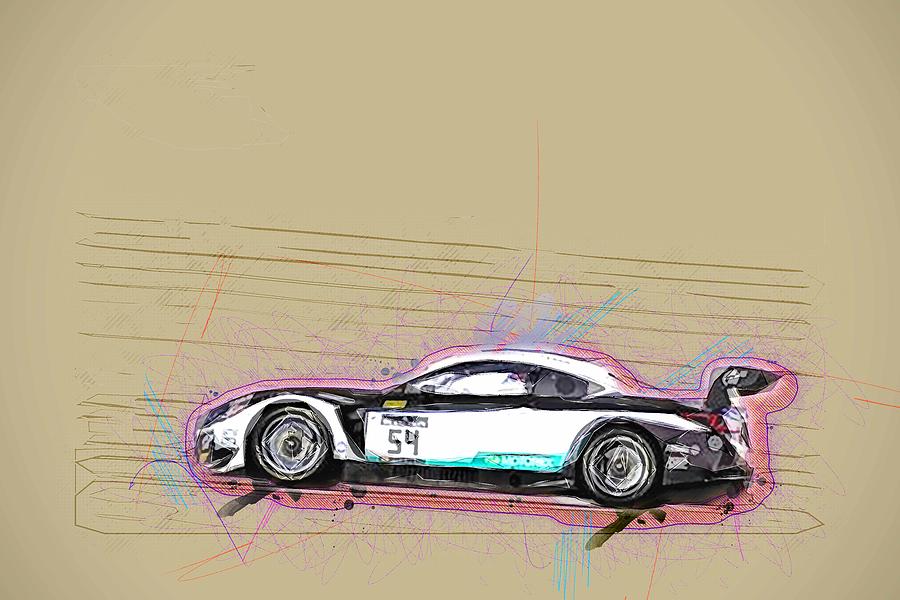 Drawing Lexus Rc F Gt3 2017 Racing Car Sports Coupe Tuning Race Track ...