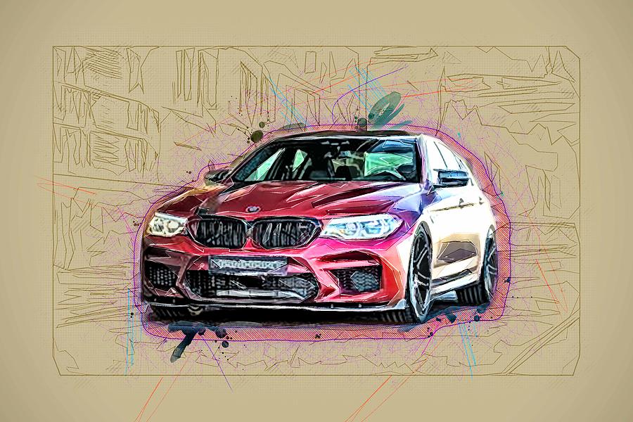 Drawing Manh Mh5 800 Tuning 2020 Cars F90 Bmw 5 Series German Colorful ...