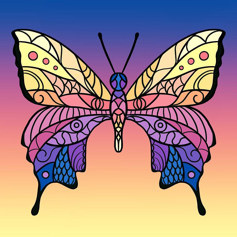 Drawing of a butterfly Digital Art by Evelien Doosje | Pixels