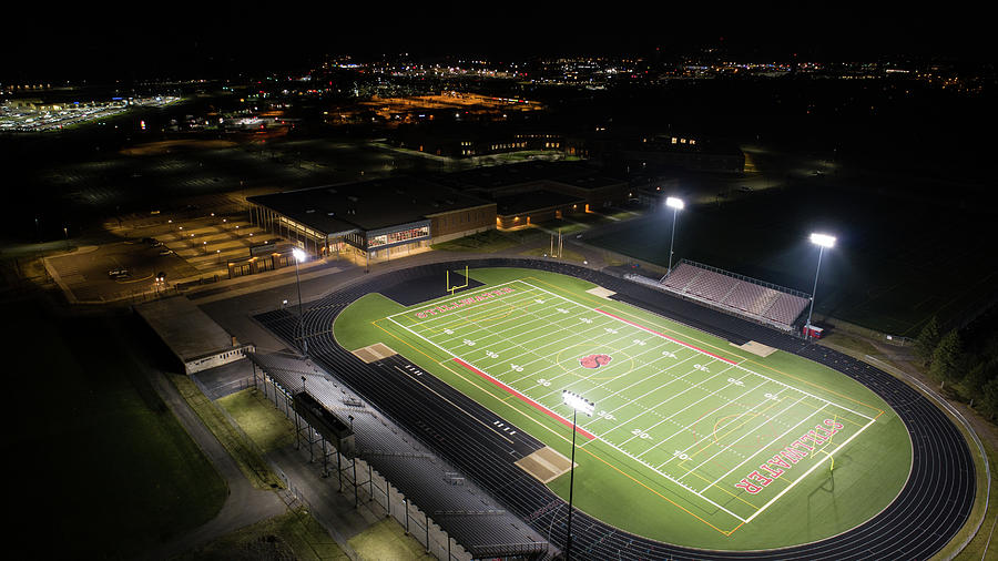 Drone Aerial Stillwater Minnesota Area High School Pony Stadium April 6 ...
