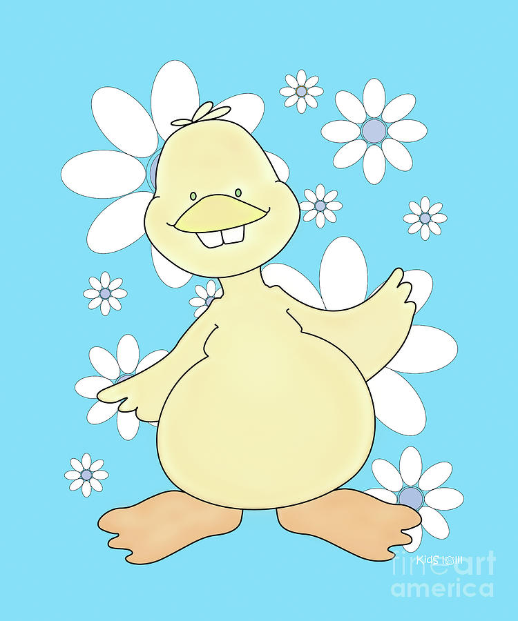 Duck Friend created by Kidslolll Mixed Media by Line Gagne - Fine Art ...