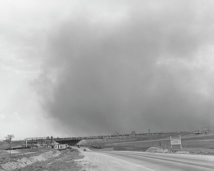 Dust Bowl, Storm, Lubbock, TX, 1930's, Old Photo, Black and White ...
