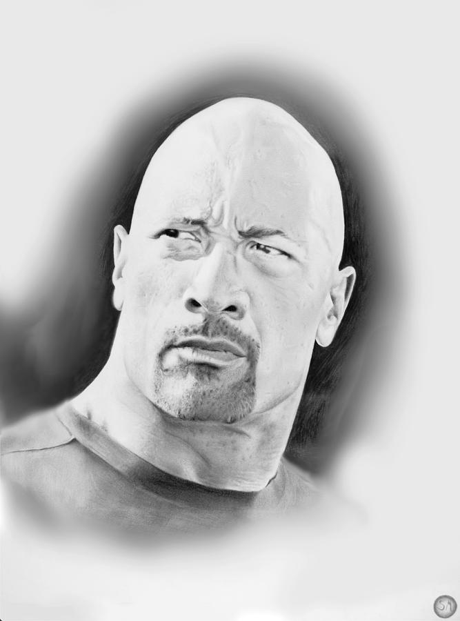 Dwayne Johnson Drawing by Steve MacInnis | Pixels