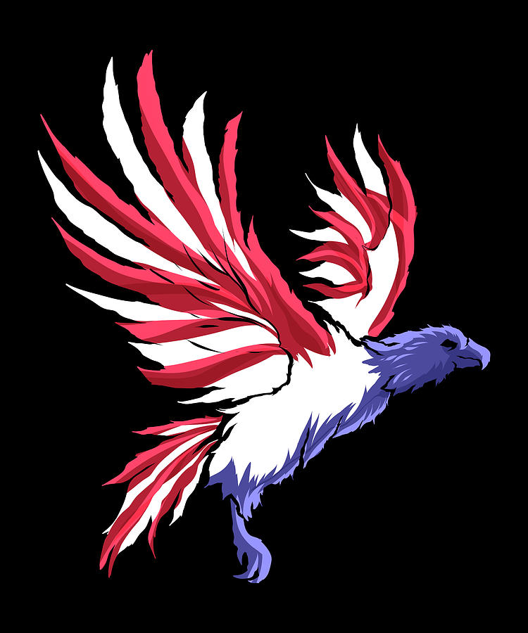 Eagle in colors of US flag, patriotic Digital Art by Jan Bleke | Pixels