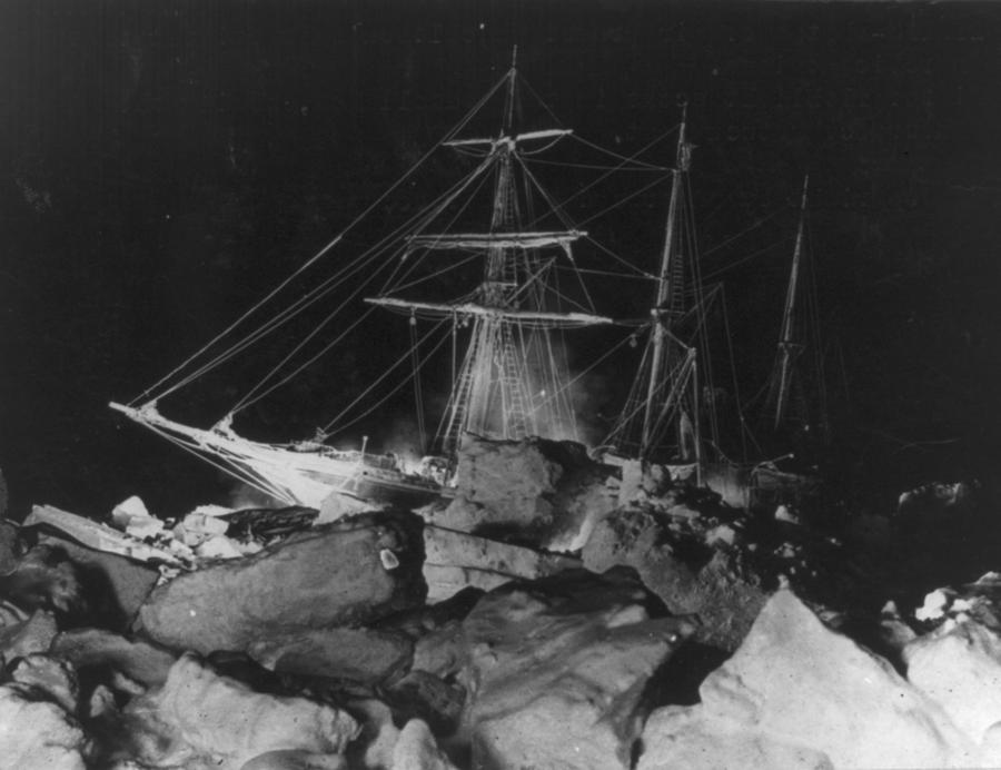 Early 1900's, Antarctic, Shackleton, Endurance Stuck in Ice, 1915 ...