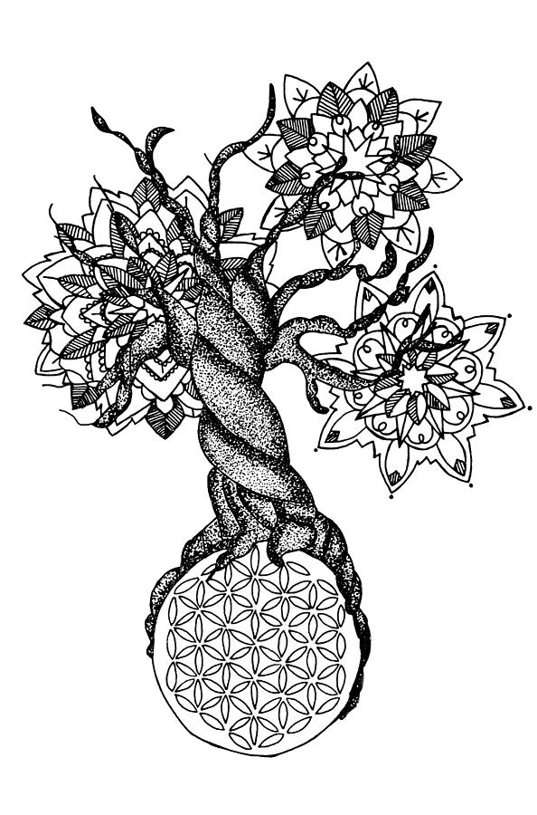 Earth tree Drawing by Orinta Misiuniene - Fine Art America