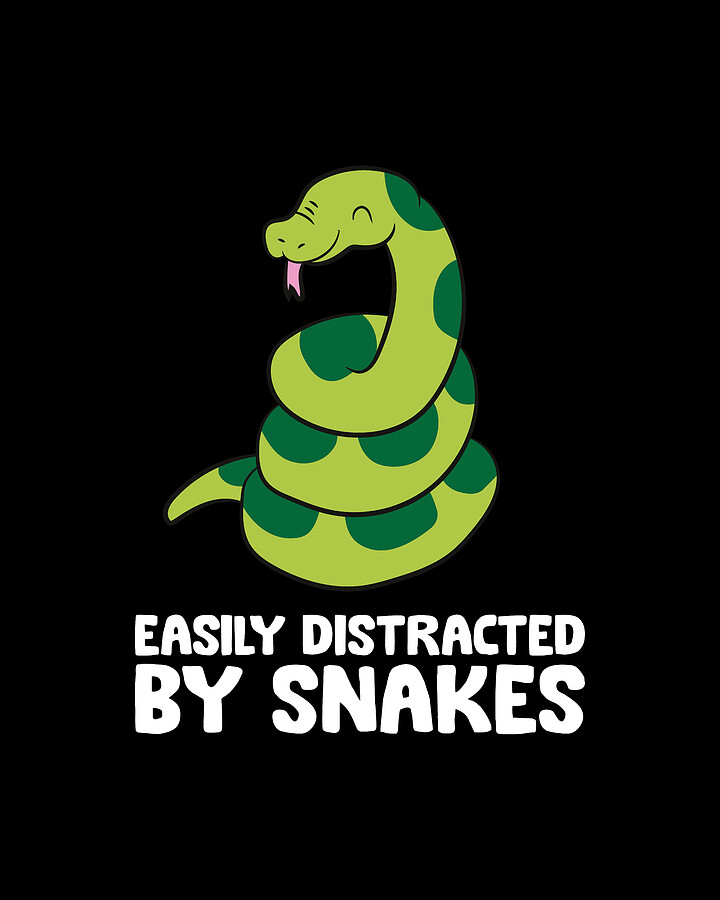 Easily Distracted By Snakes Digital Art by EQ Designs | Pixels