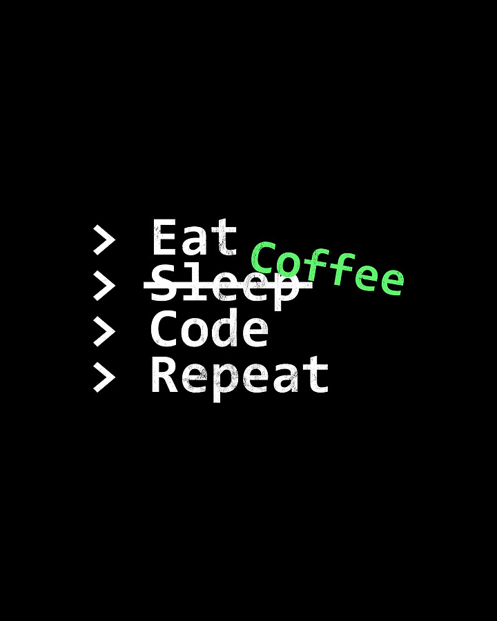 Eat Coffee Code Repeat Programming Geek Tee Drawing by Noirty Designs - Fine Art America