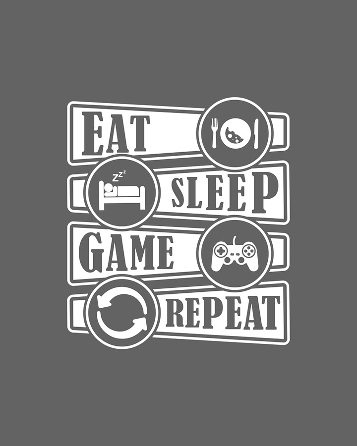 Eat Sleep Game Repeat Gamer Video Game Tapestry - Textile by Paul Jones ...
