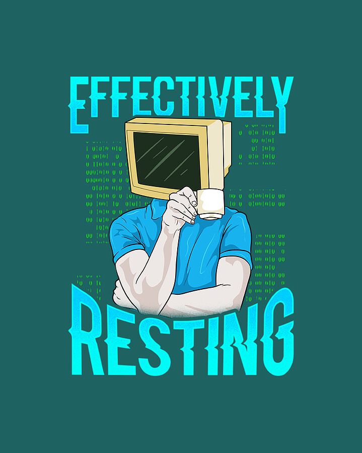 Effectively Resting Funny Coding Computer Programmer Digital Art by ...