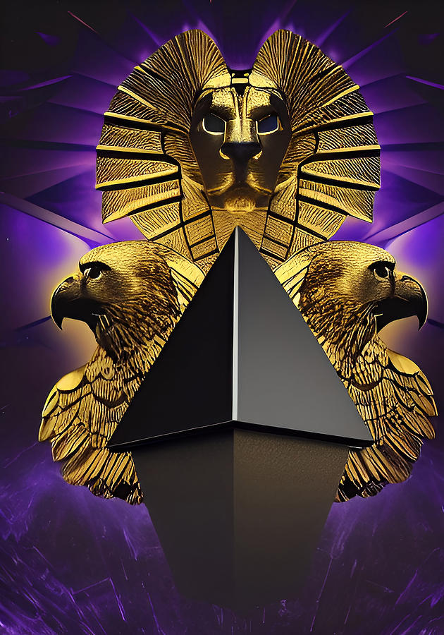 Egypt The lion and eagle gods Digital Art by Gali Gilor - Fine Art America