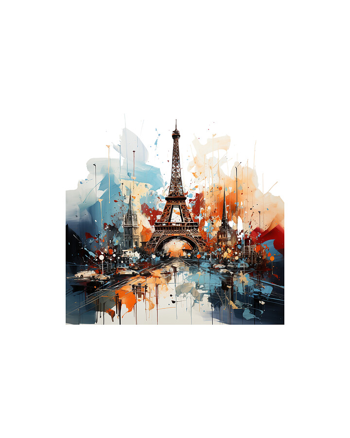 Eiffel Tower abstract painting Parisian cityscape Digital Art by Licensed AI art - Fine Art America