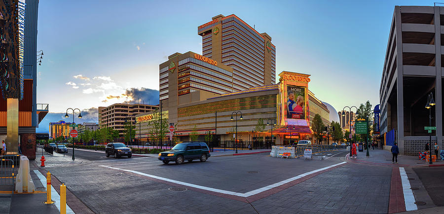 Eldorado hotel and casino at sunset in downtown Reno, Nevada Photograph ...
