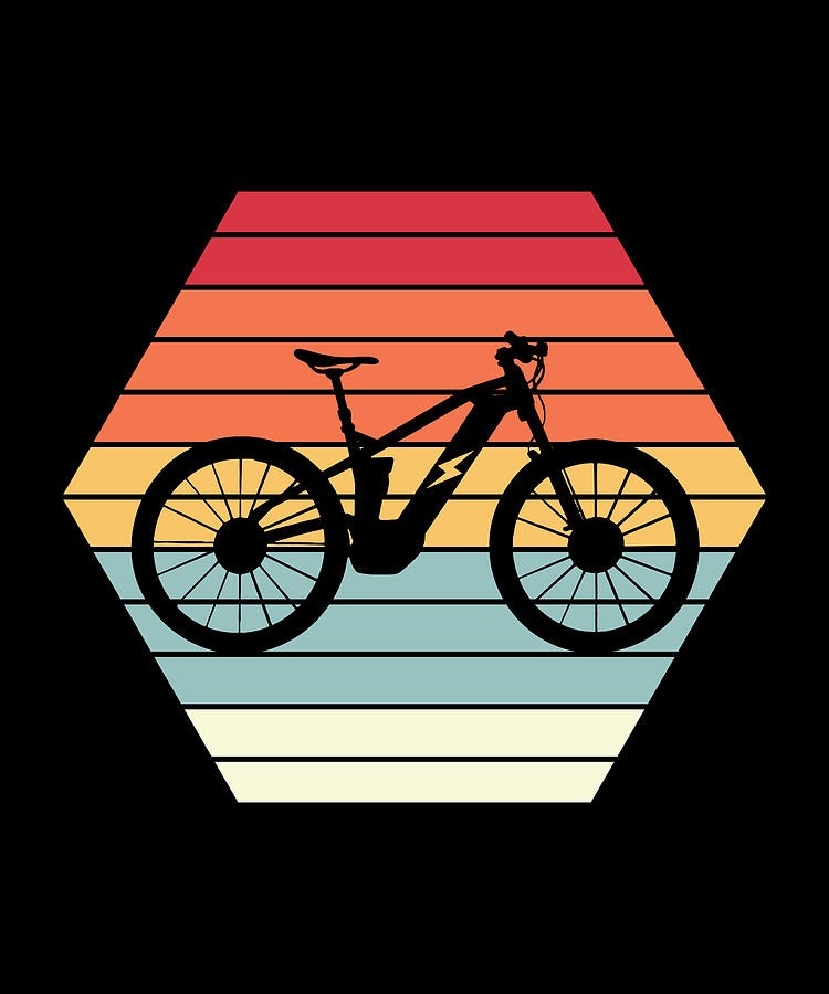 Electric Bike EBike Retro Sunset Cycling Digital Art by Qwerty Designs - Fine Art America