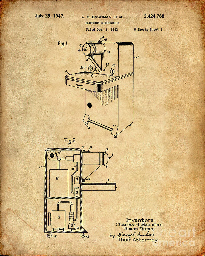 Electron Microscope Patent Print Digital Art by Visual Design - Pixels