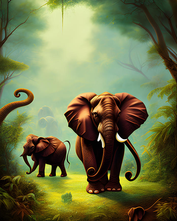 Elephant #12 Digital Art by Marco Lermer - Fine Art America