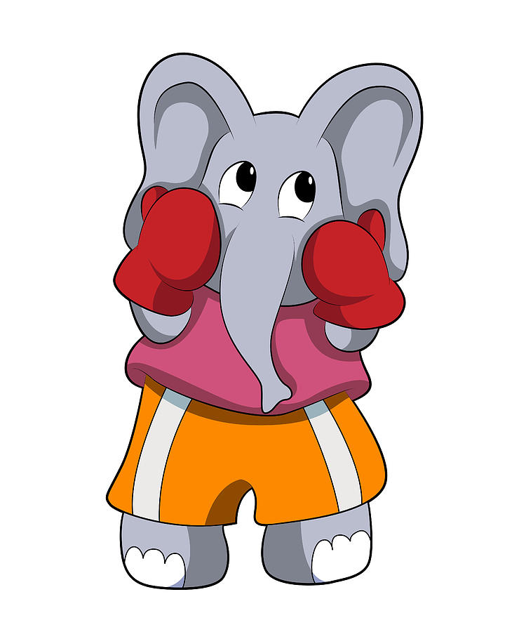 Elephant as Boxer with Boxing gloves Painting by Markus Schnabel - Pixels