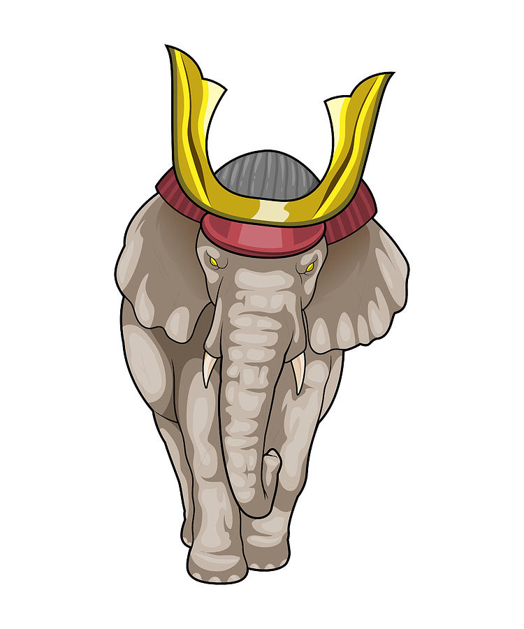 Elephant Samurai Martial arts Painting by Markus Schnabel - Pixels