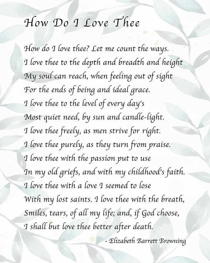 Elizabeth Barrett Browning Poem Digital Art by Nicholas Fowler - Fine ...