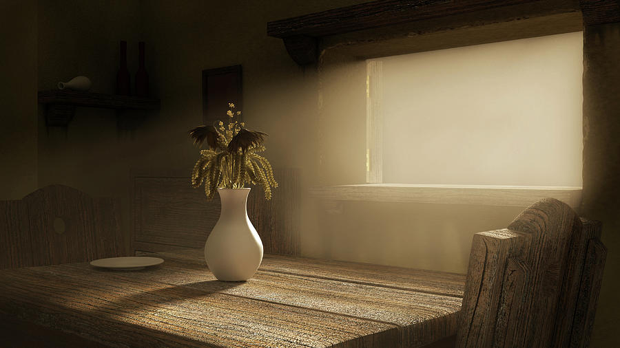 Empty room with mystic sunlight. Digital Art by Vlastimil Sestak - Fine ...