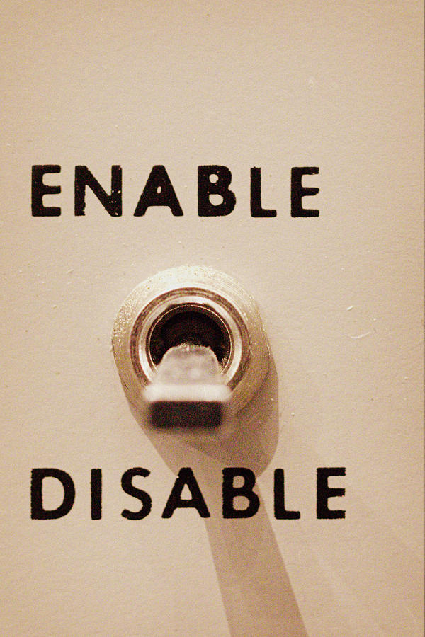 Enable Disable Switch and Sign Photograph by Joseph Skompski