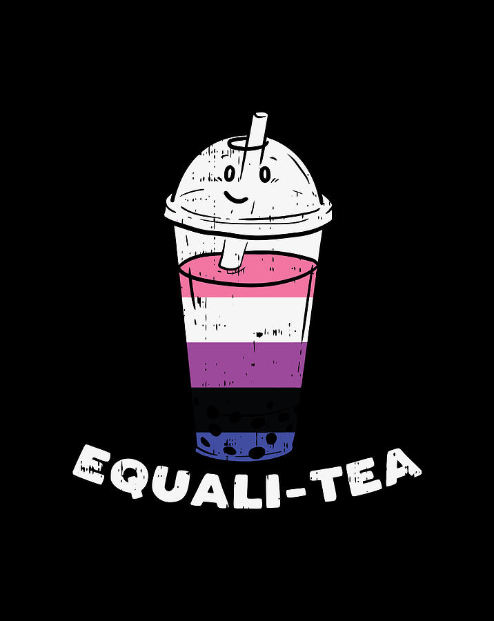Equalitea Genderfluid Boba Bubble Milk Tea Lgbt Pride T Digital Art