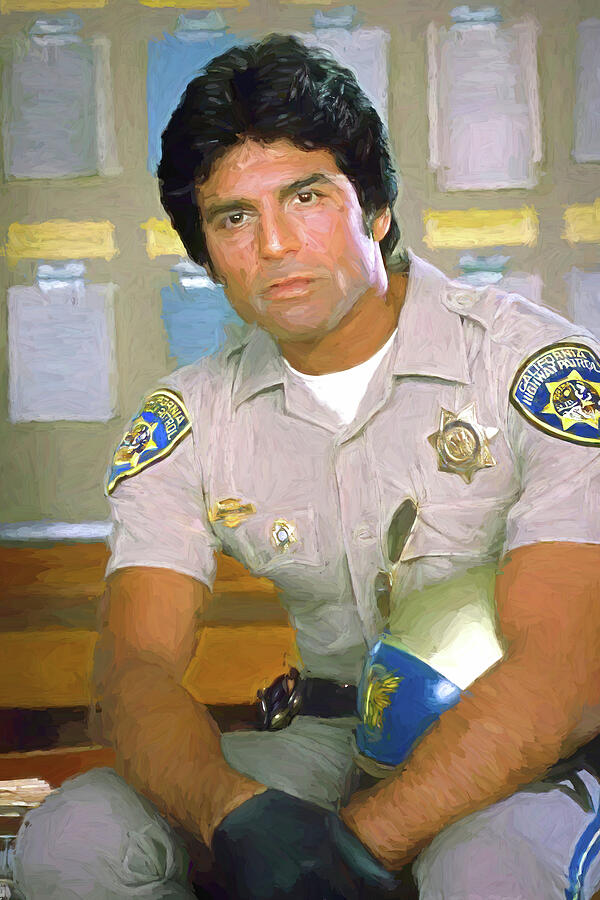 Erik Estrada as California Highway Patrol officer Francis Llewelyn Ponch Poncherello Painting by ...