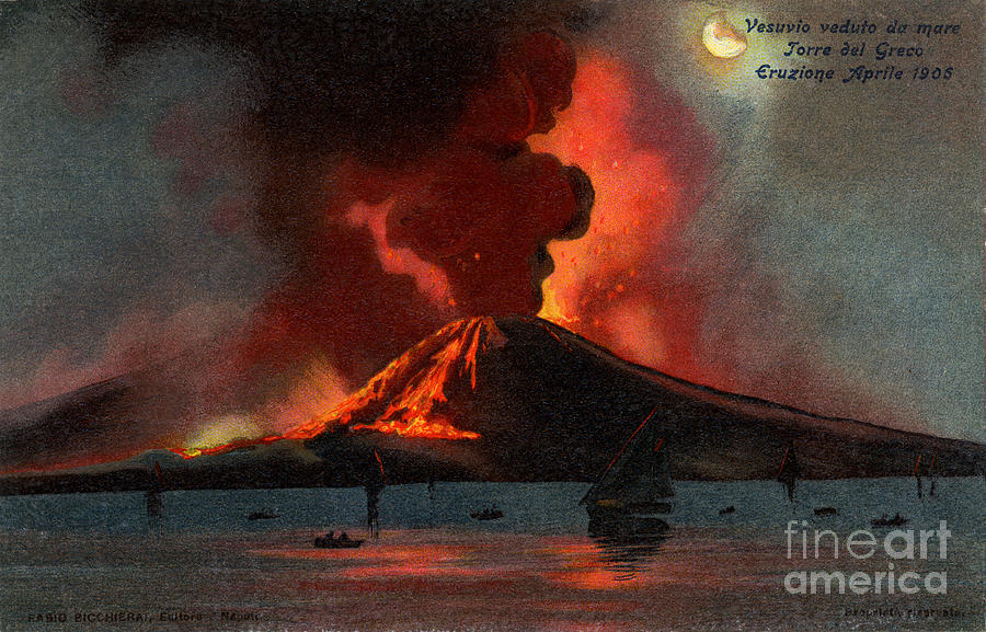 Eruption of Vesuvius, April 5, 1906 Photograph by David Lombard - Pixels