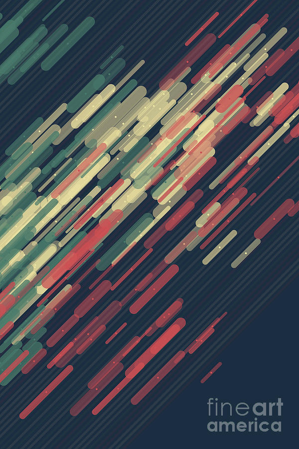 Evening Vector Rounded Rectangles Pattern Vertical Digital Art by Frank ...